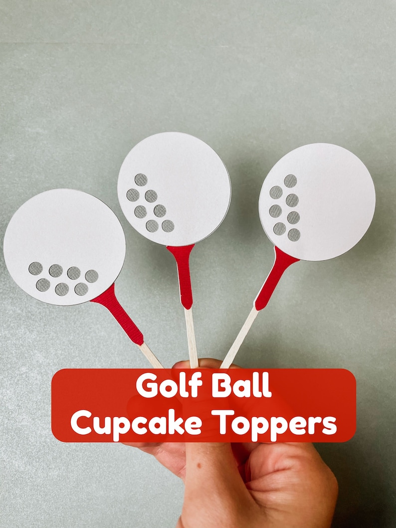 Golf Ball Cupcake Toppers, Hole in One Cupcake Toppers, Golf Theme ...