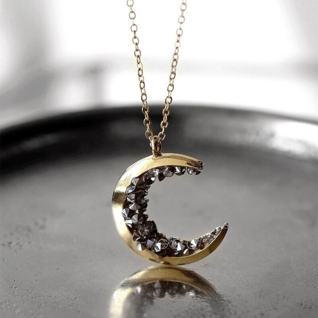 Crystal Moon Necklace Gifts for Women Under 20 Celestial Necklace for Her Birthday Gift ...