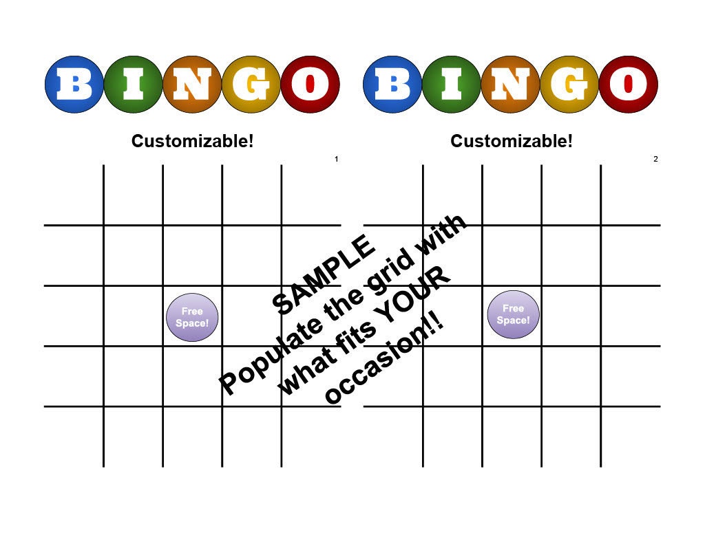 Personalized Bingo Game. 75 Songs, 100 Random Bingo Sheets. - Etsy