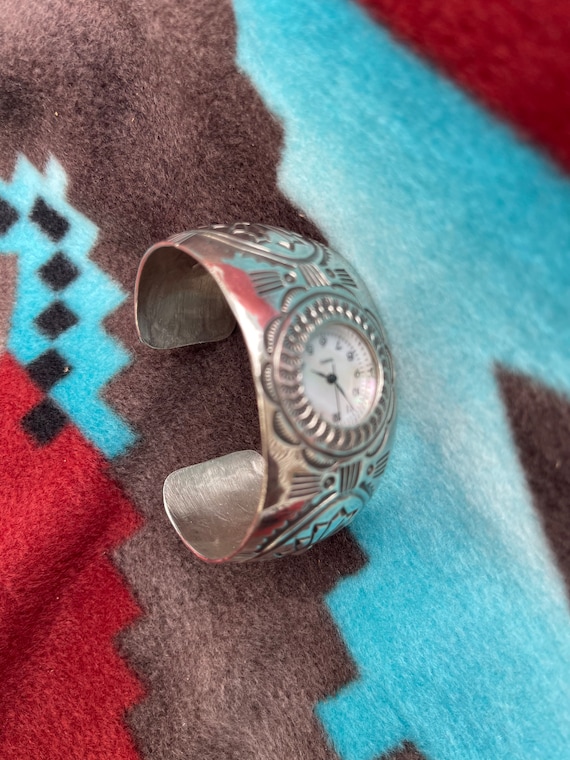 Sterling silver cuff watch - Gem