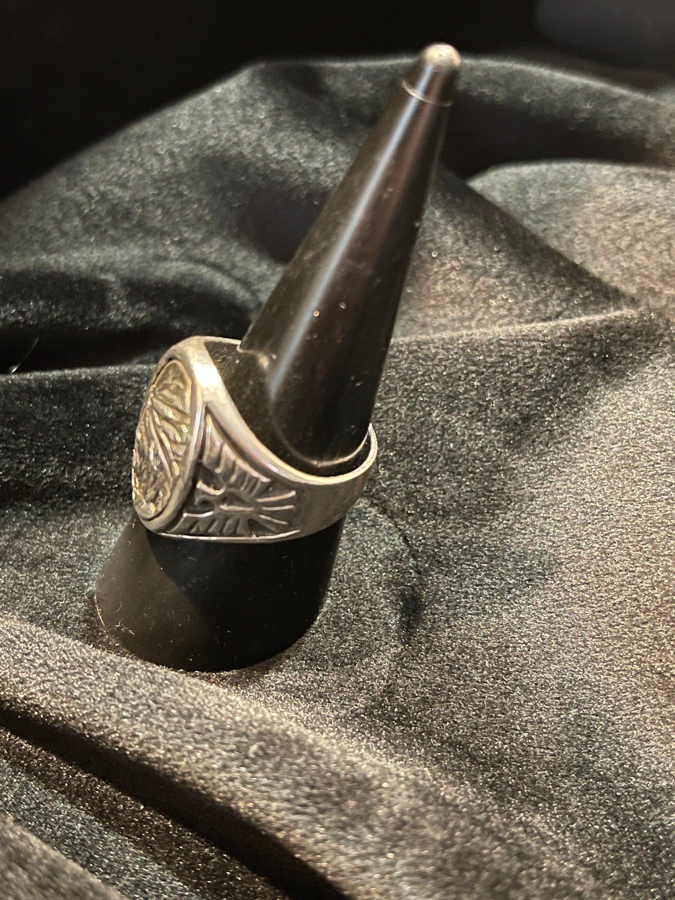 Silver Indian Head and Thunderbird Ring - Etsy