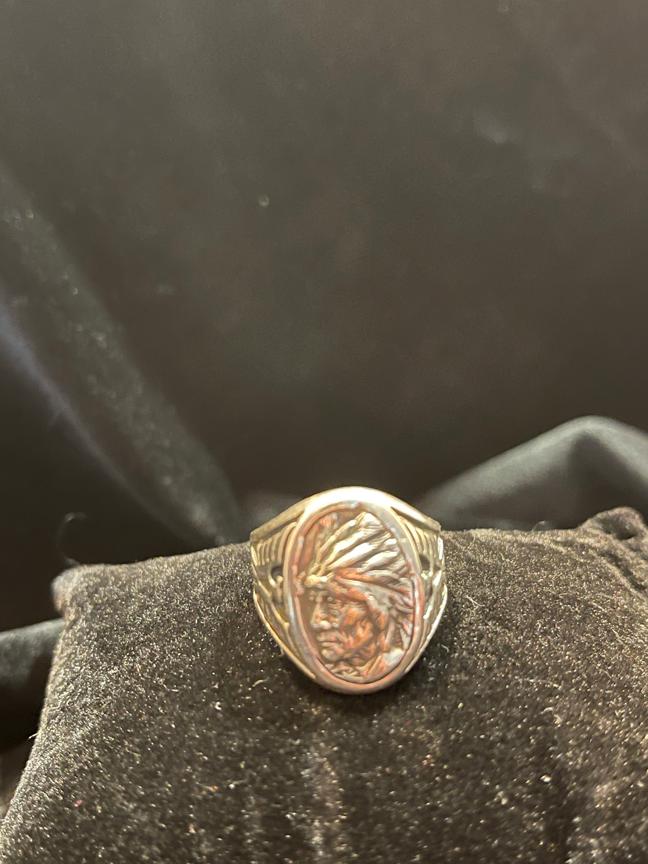 Silver Indian Head and Thunderbird Ring - Etsy