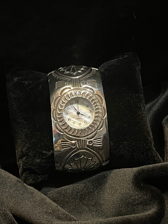 Sterling silver cuff watch - Gem