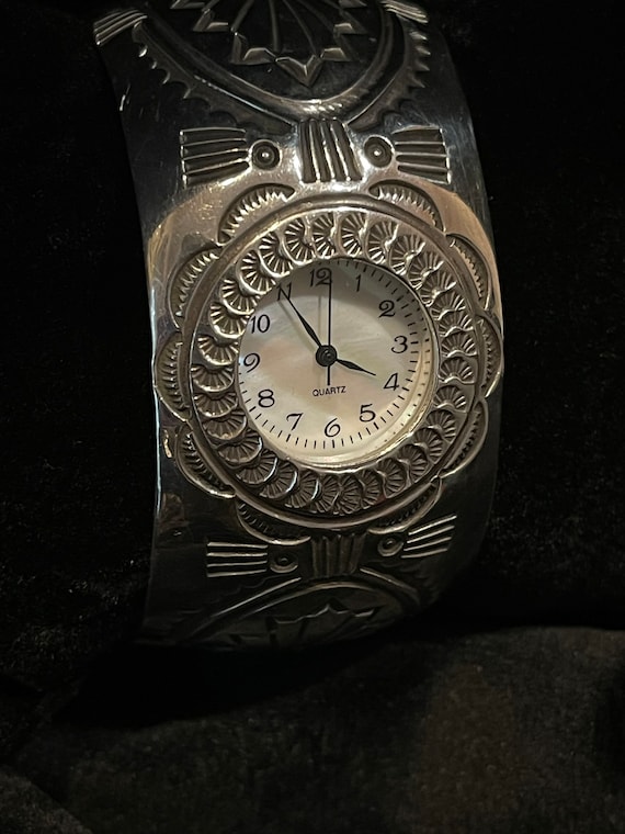 Sterling silver cuff watch - Gem