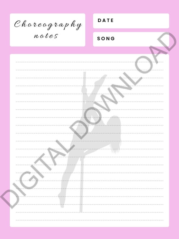 Pole Dance Choreography Notes Printable Digital Download - Etsy