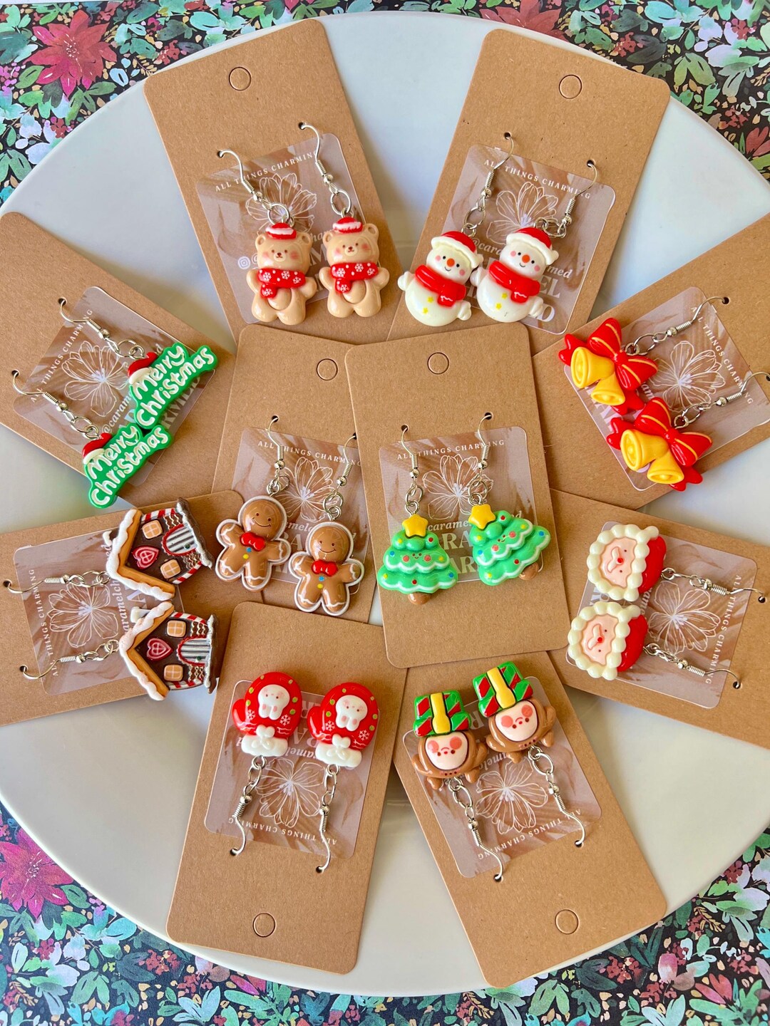 Caramel Charmed 3D Glossy Resin Christmas Earrings Pt. 2 - Etsy