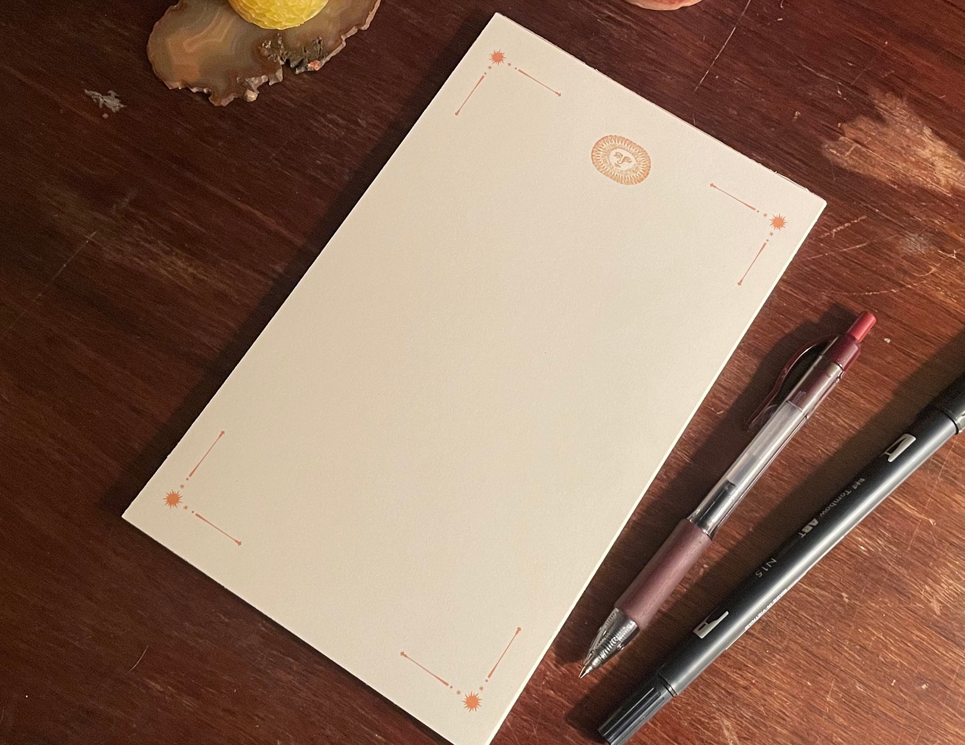 Golden Hour Letter Writing Pad, Celestial Sun Pen Pal Stationery ...