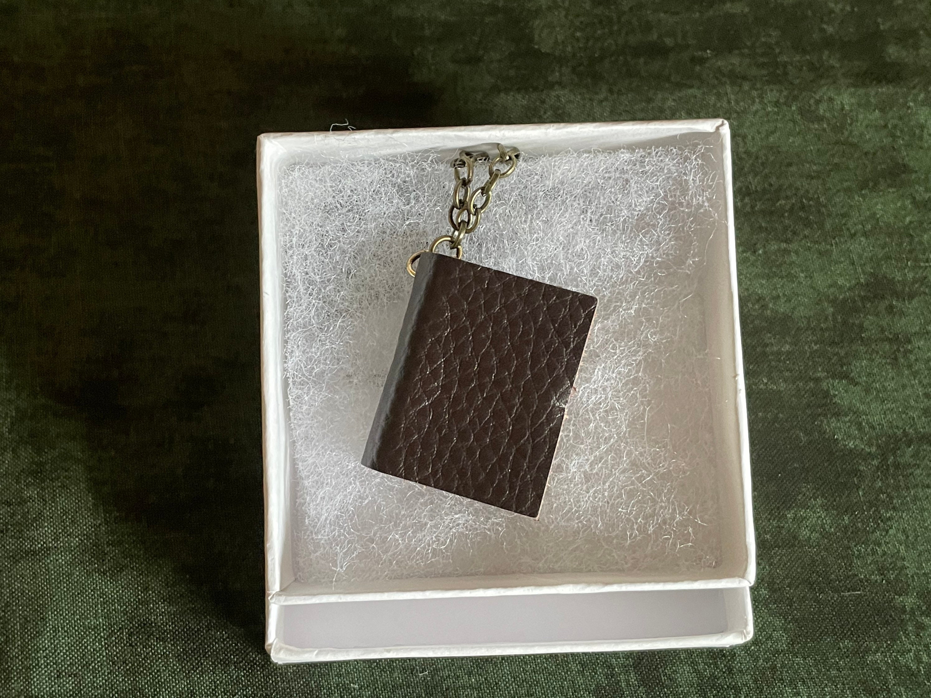 Storybook Charm Necklace Pendant With Chain, Usable Pages Mini Book ...