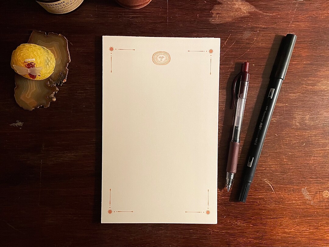 Golden Hour Letter Writing Pad, Celestial Sun Pen Pal Stationery ...