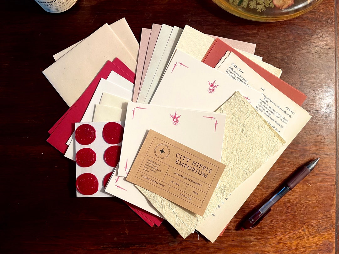 Luxe Bleeding Hearts Letter Writing Gift Set, Sun and Moon Pen Pal ...