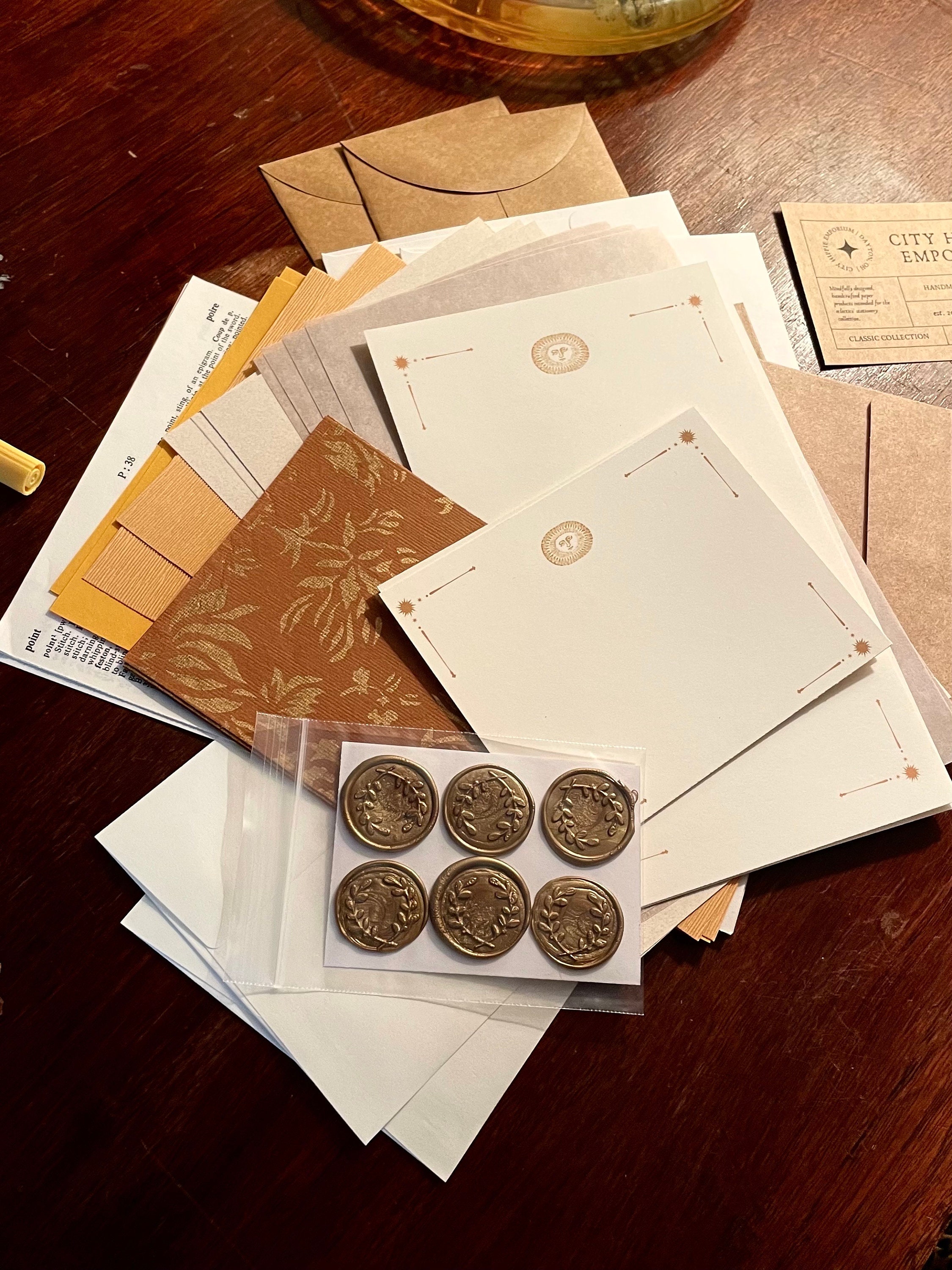 Luxe Golden Hour Letter Writing Gift Set, Celestial Sun Pen Pal ...