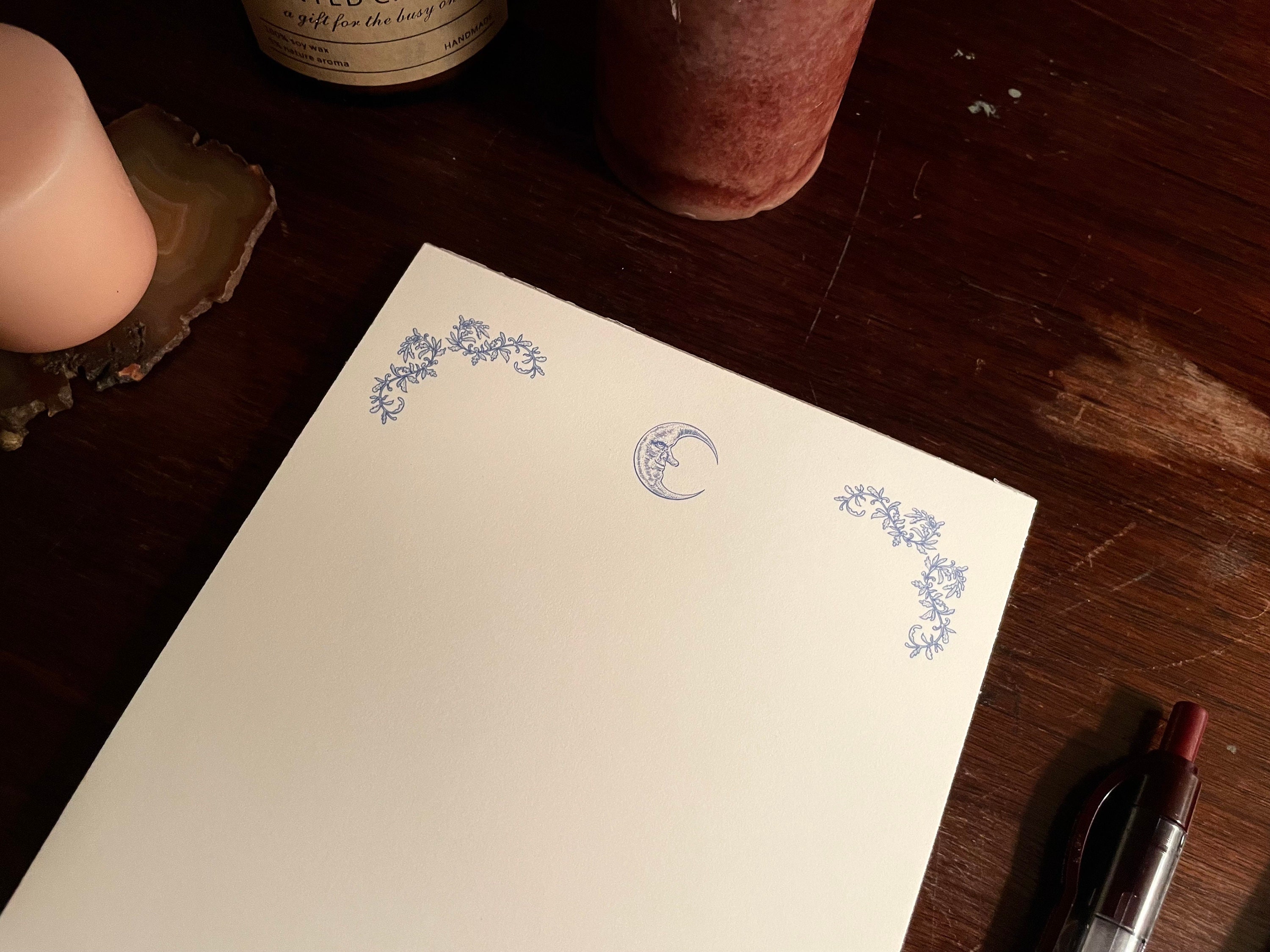 Lunar Lights Correspondence Card Letter Gift Set, Victorian Blue Moon ...