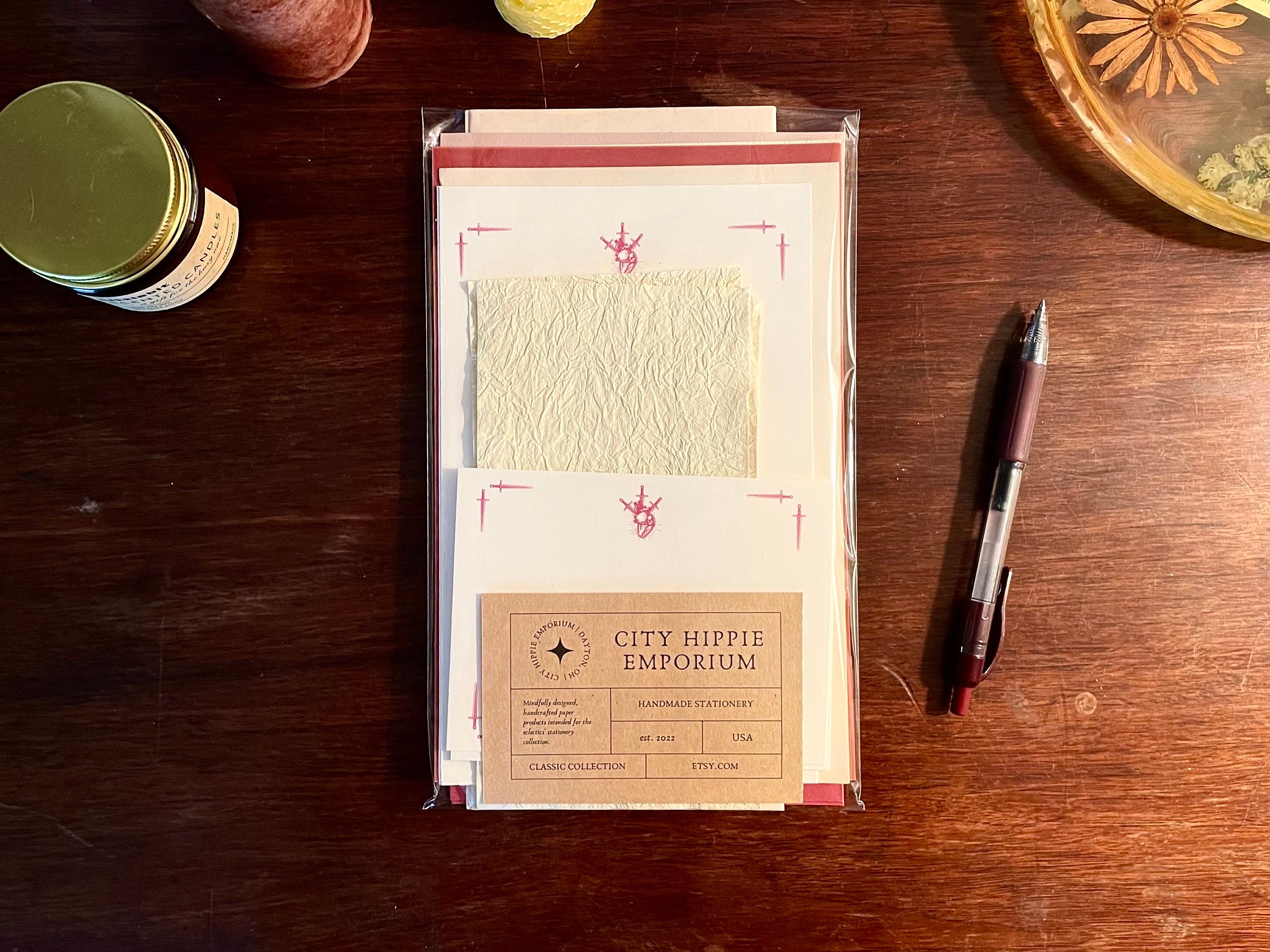 Luxe Bleeding Hearts Letter Writing Gift Set, Sun and Moon Pen Pal ...