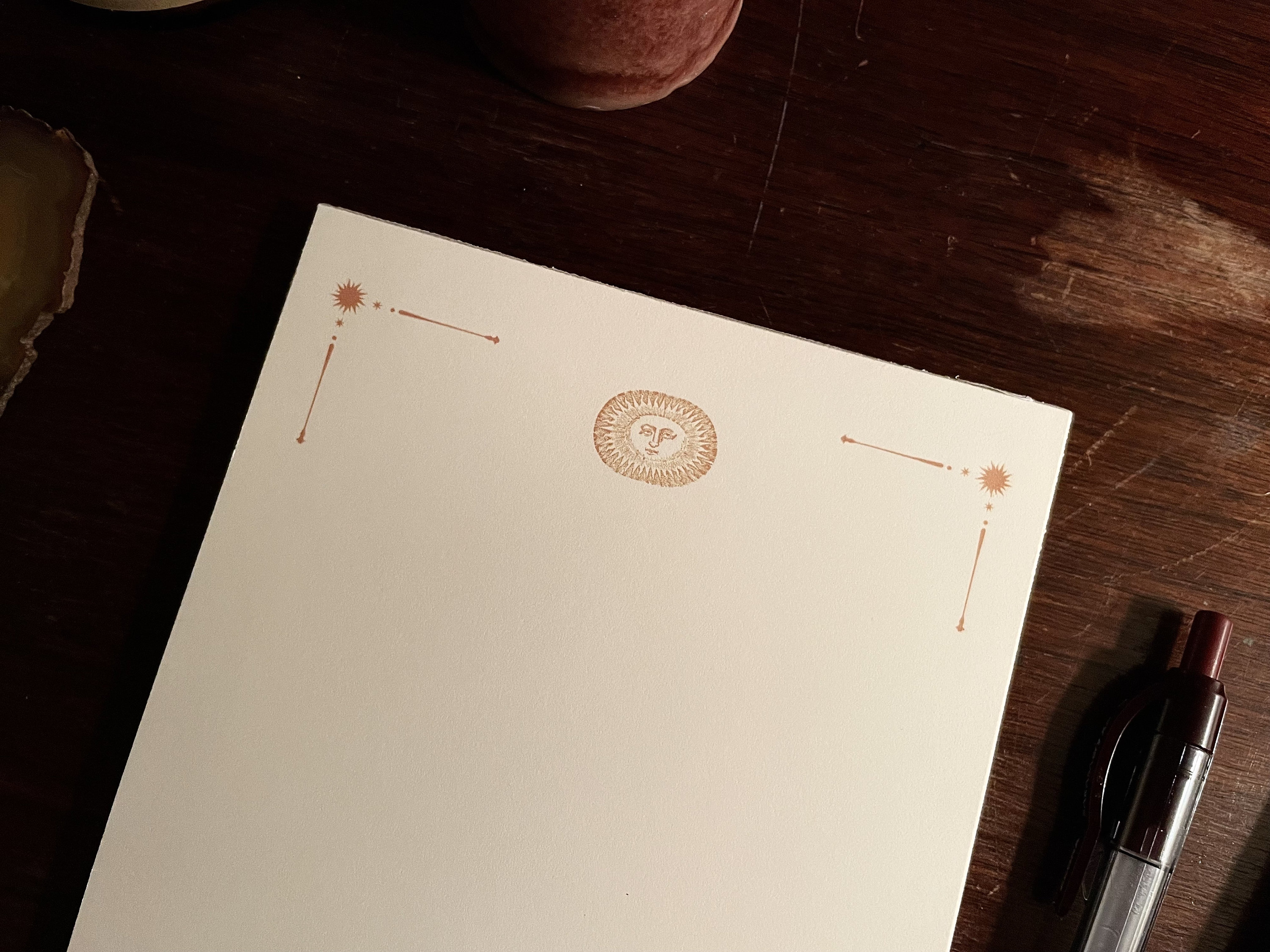 Golden Hour Letter Writing Pad, Celestial Sun Pen Pal Stationery ...