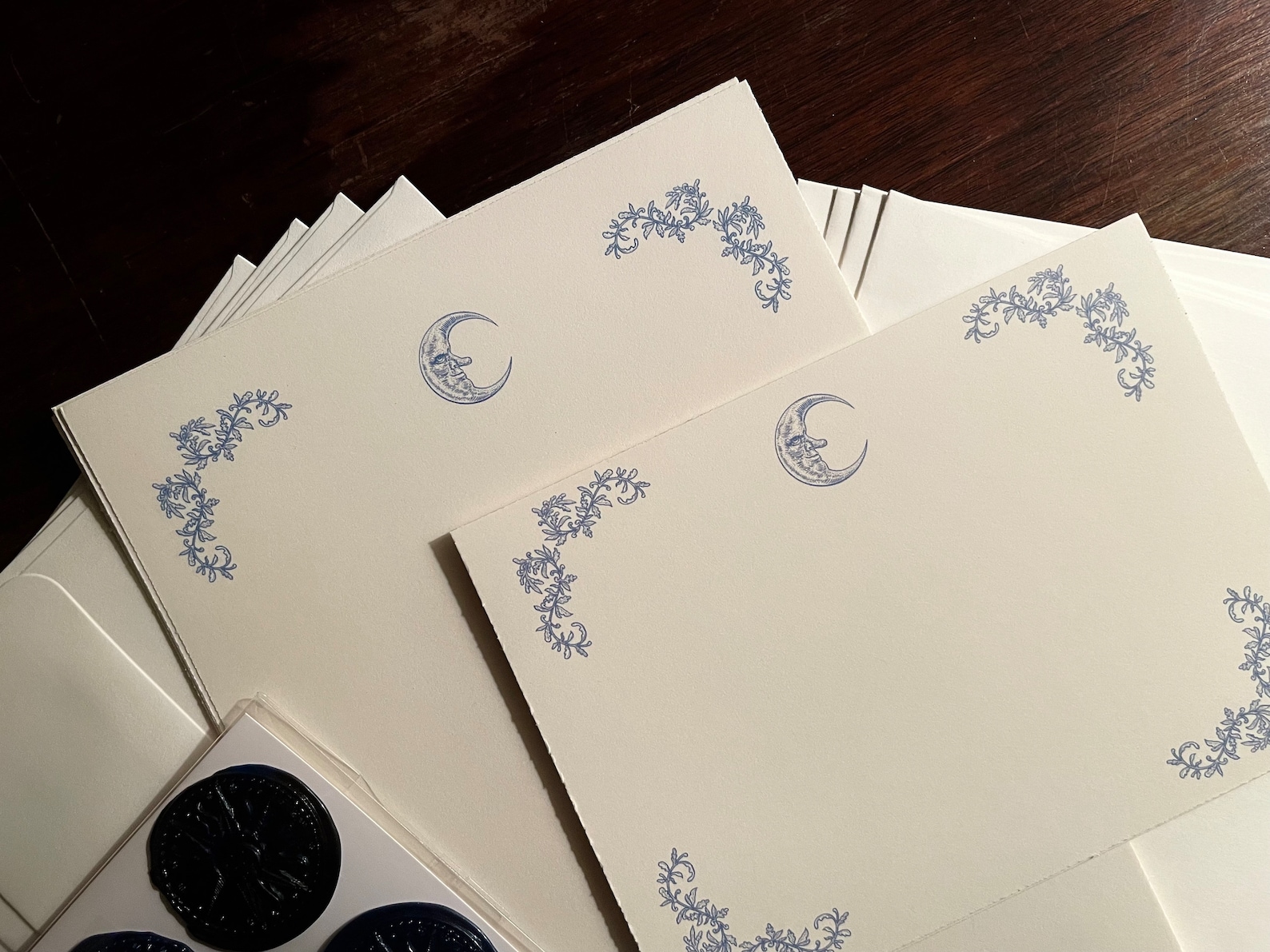 Lunar Lights Correspondence Card Letter Gift Set, Victorian Blue Moon ...