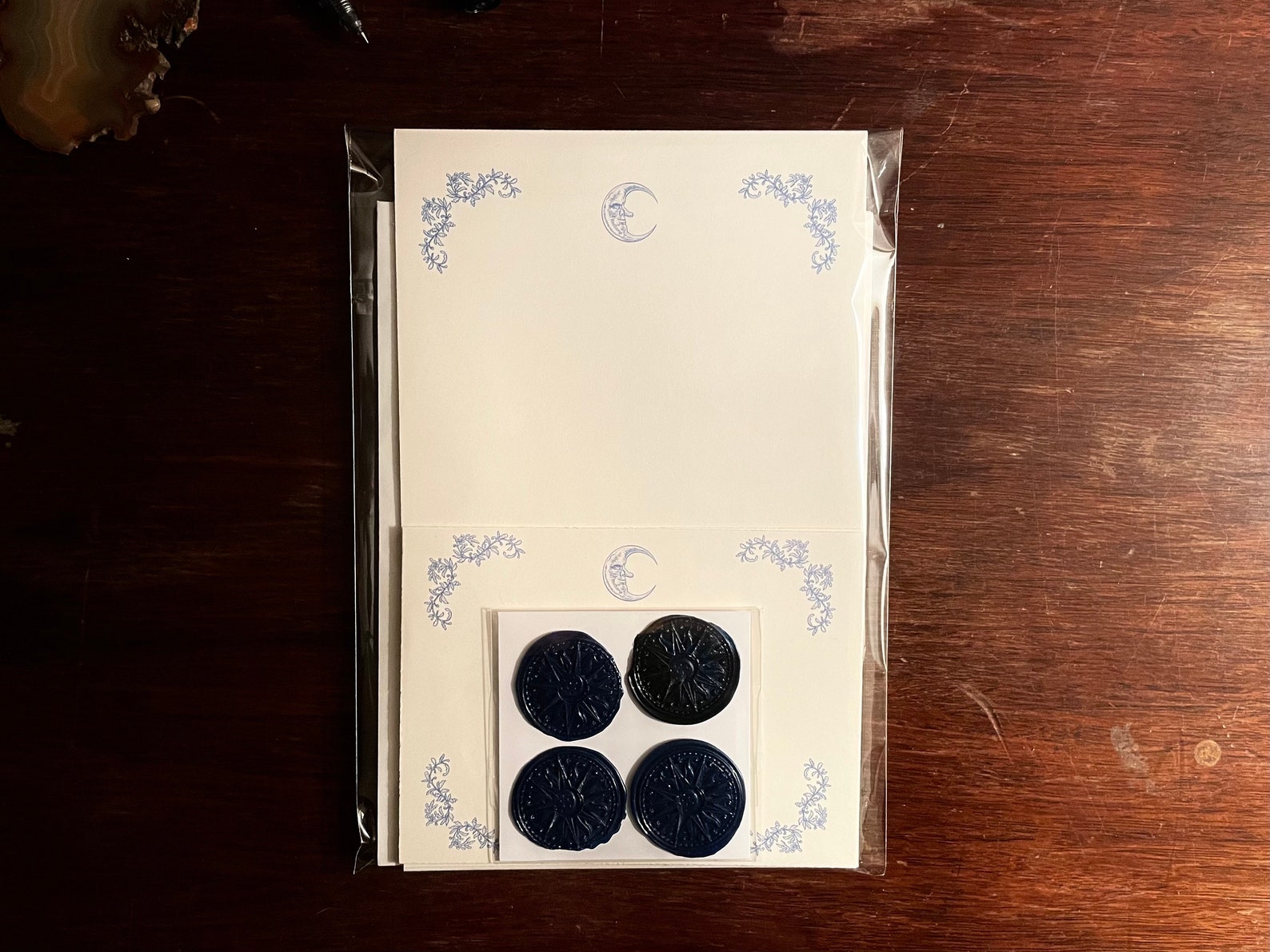 Lunar Lights Correspondence Card Letter Gift Set, Victorian Blue Moon ...