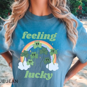 Feeling Lucky Retro Shamrock T-shirt Comfort Colors® Cute Unisex T ...