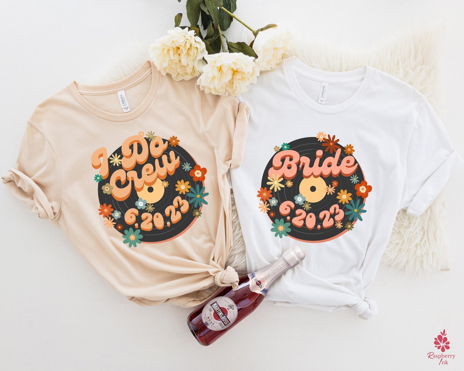 Custom Date 70s Retro Bachelorette Party Shirts, Groovy Bridesmaid Tee ...