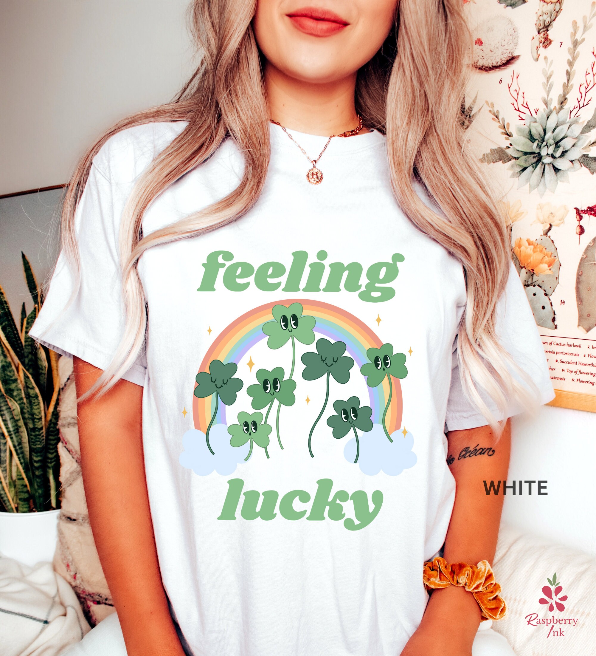 Feeling Lucky Retro Shamrock T-shirt Comfort Colors® Cute Unisex T ...