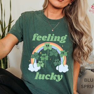 Feeling Lucky Retro Shamrock T-shirt Comfort Colors® Cute Unisex T ...