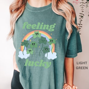 Feeling Lucky Retro Shamrock T-shirt Comfort Colors® Cute Unisex T ...