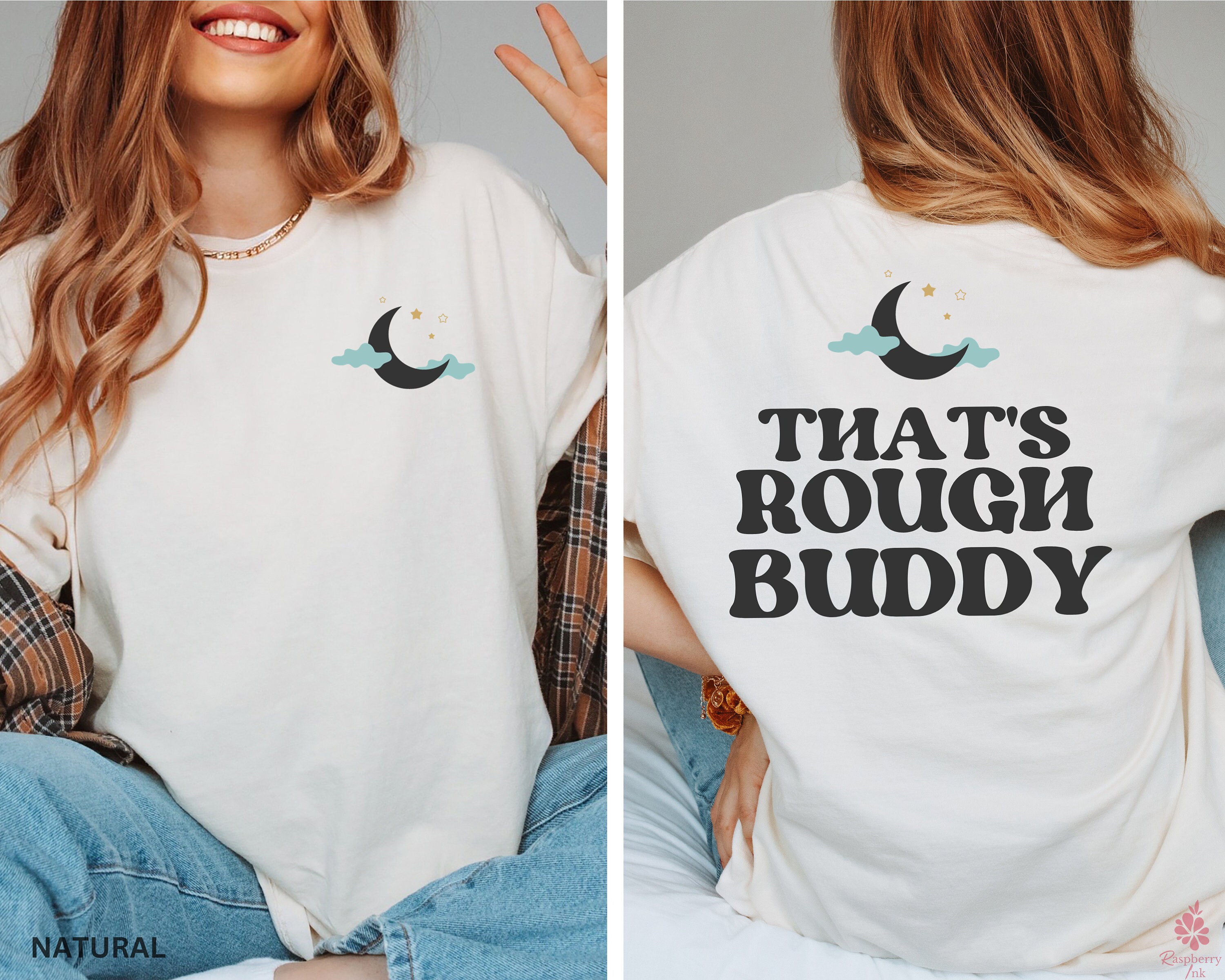 ATLA Cartoon Tee With Funny Quote, Moon Tee, Back Graphic T-shirt ...