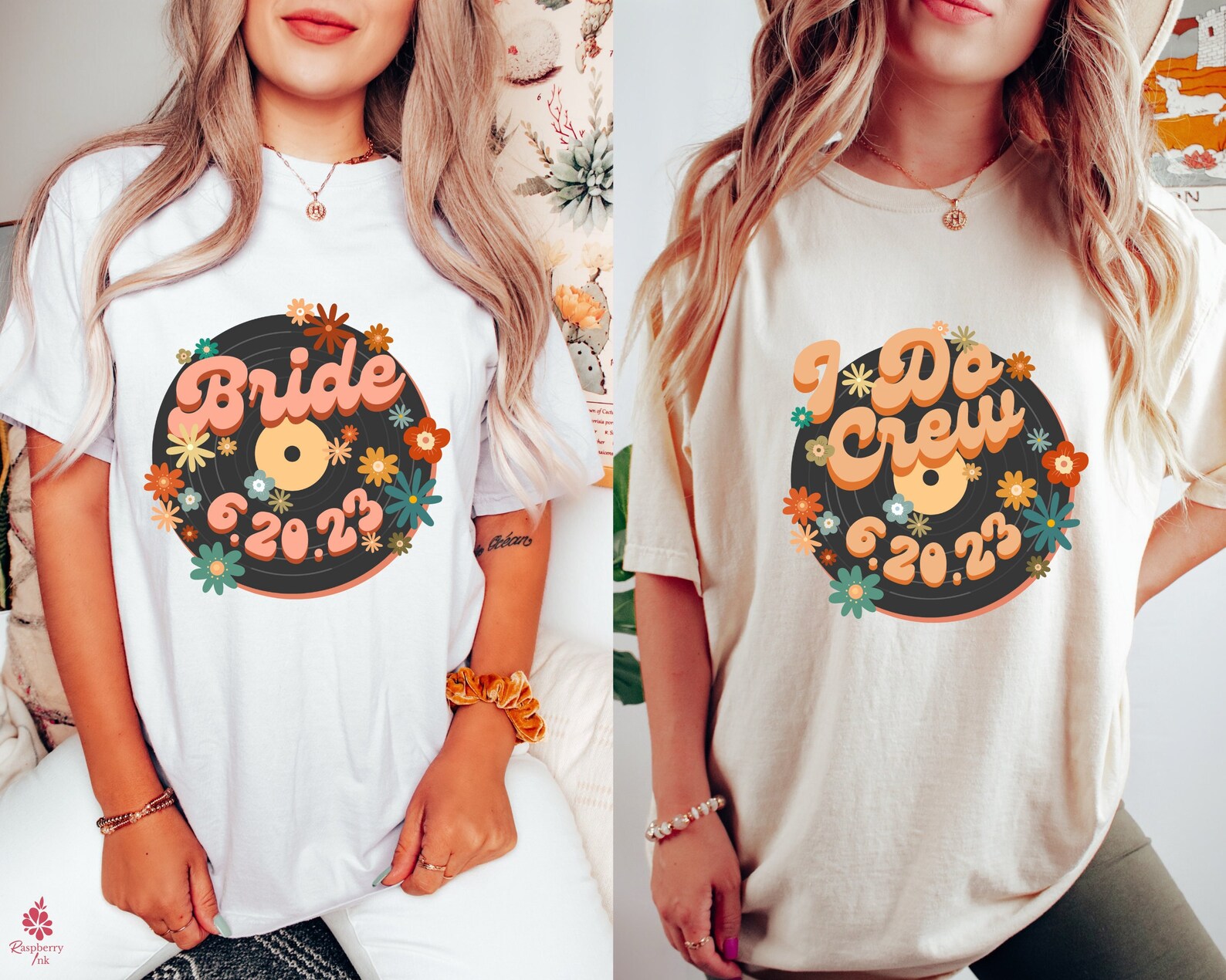 Custom Date 70s Retro Bachelorette Party Shirts, Groovy Bridesmaid Tee ...