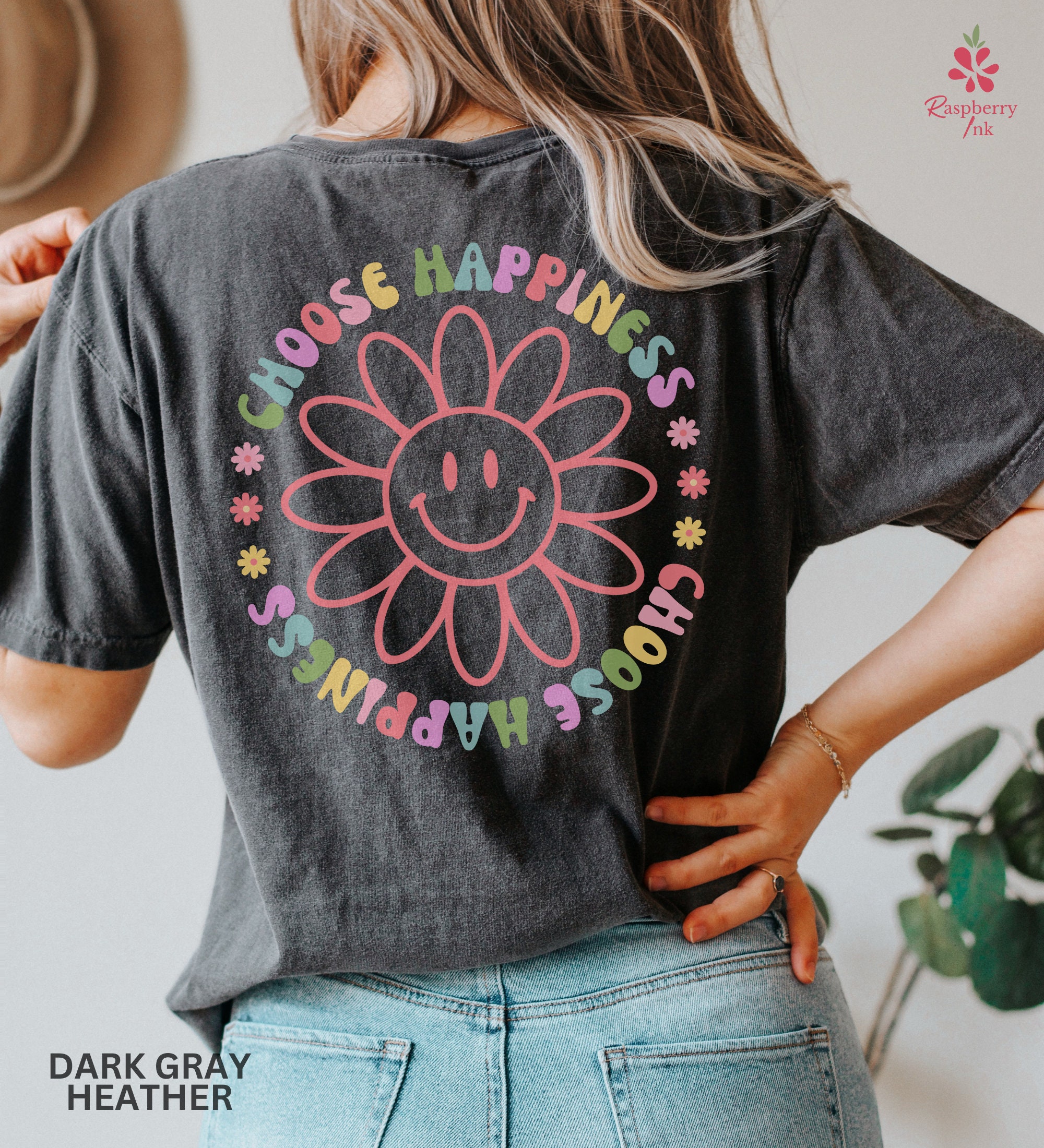 Choose Happy Shirt, Happy Shirt, Quote Shirt, Positivity Shirt, Smiley ...