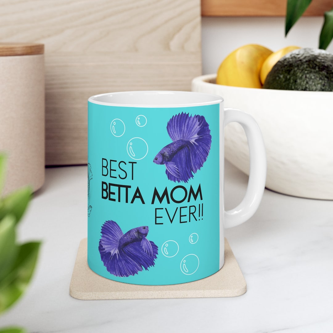 Betta Fish Coffee Mug, Best Betta Mom Cup, Betta Fish Art Mug, Siamese ...