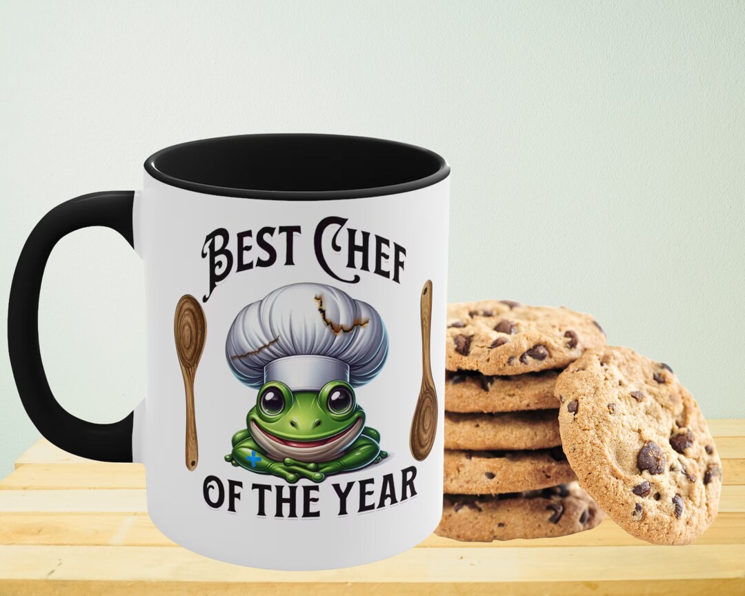Frog Mug, Best Chef of the Year Frog Mug, Frog Humor Mug, Frog Art Mug ...