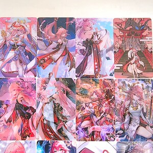 Genshi Impact Yae Miko Card Collection/glitter Photo Cards/stickers ...
