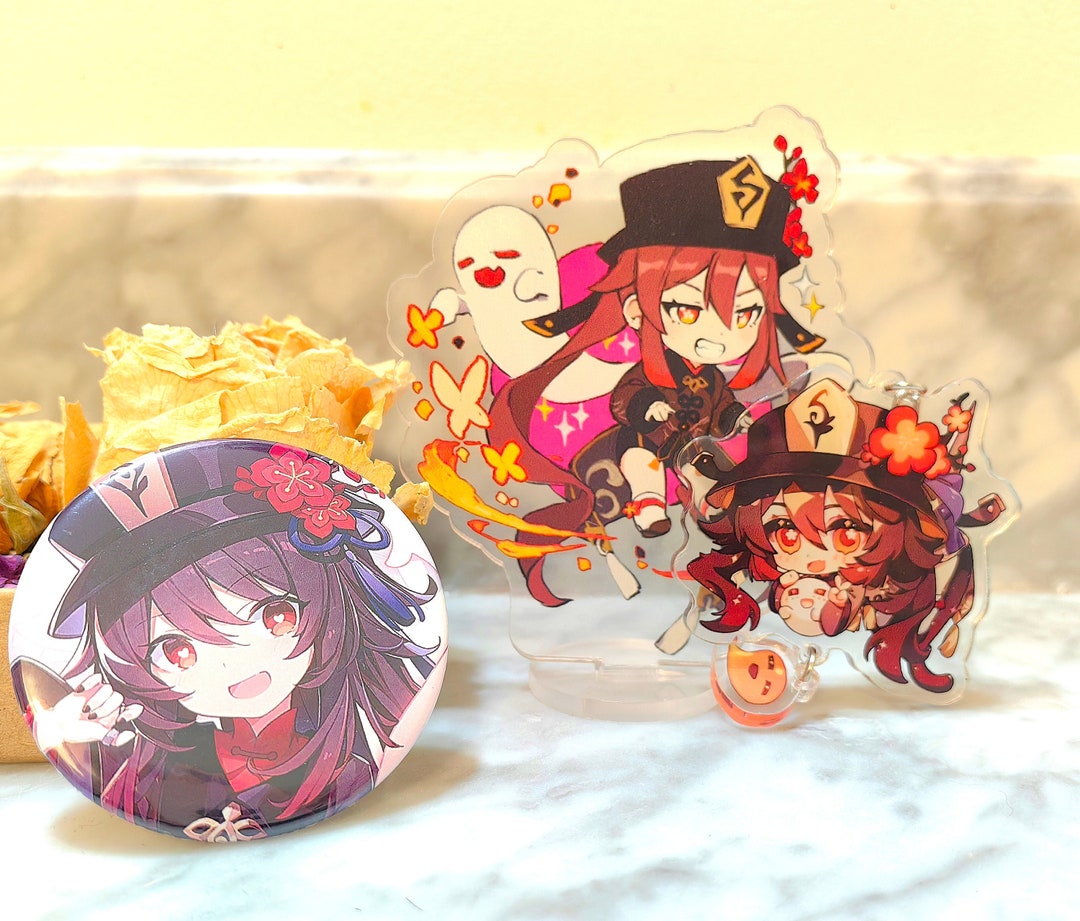 Genshin Impact Hutao Fan Art Mini Acrylic Standee Figure Fan Birthday ...