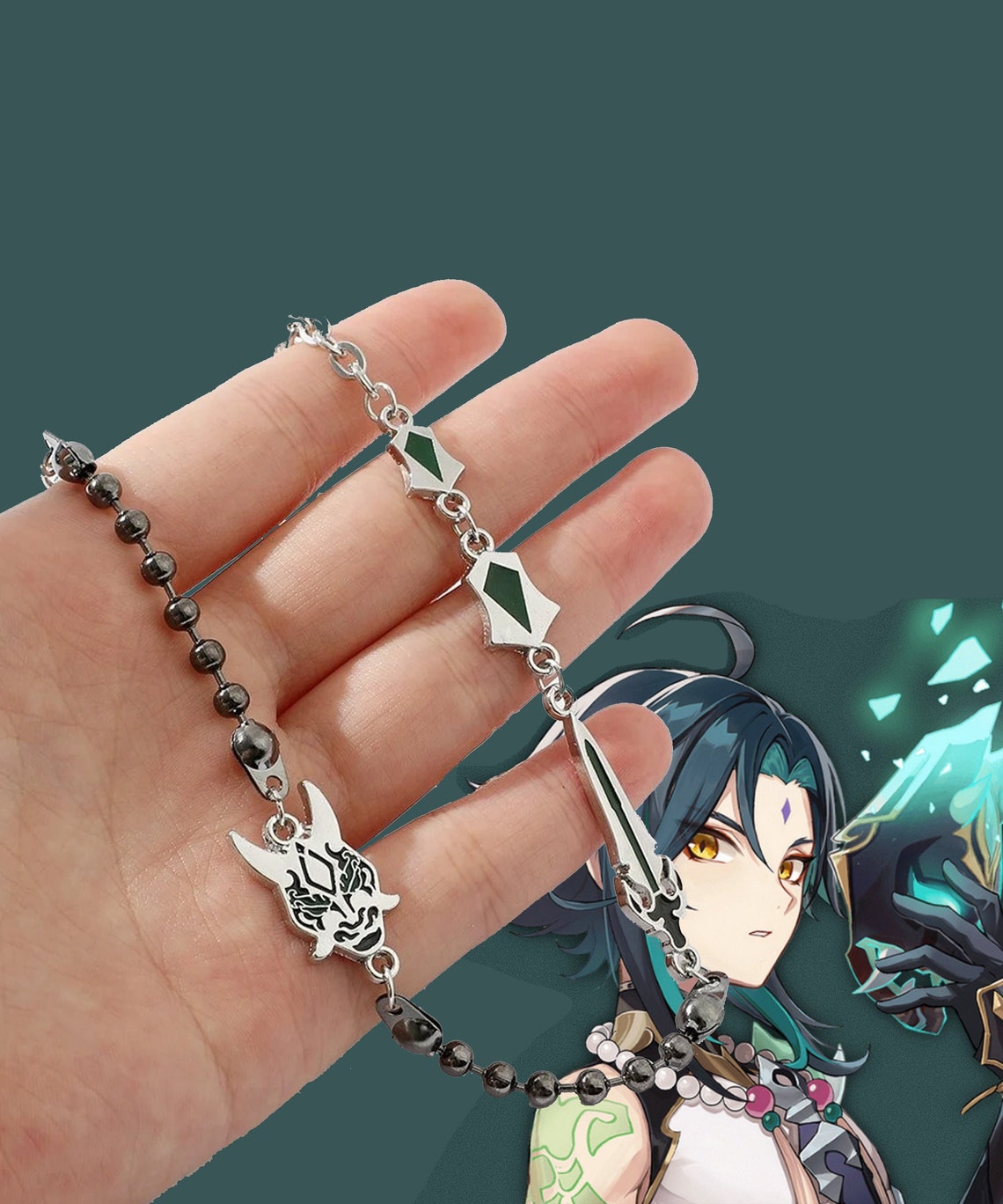 Genshin Impact Xiao Necklace/bracelet Adjustable Silver Plated - Etsy