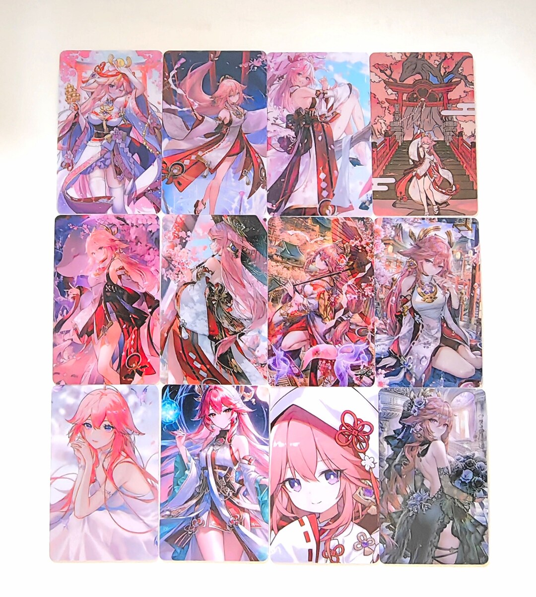 Genshi Impact Yae Miko Card Collection/glitter Photo Cards/stickers ...
