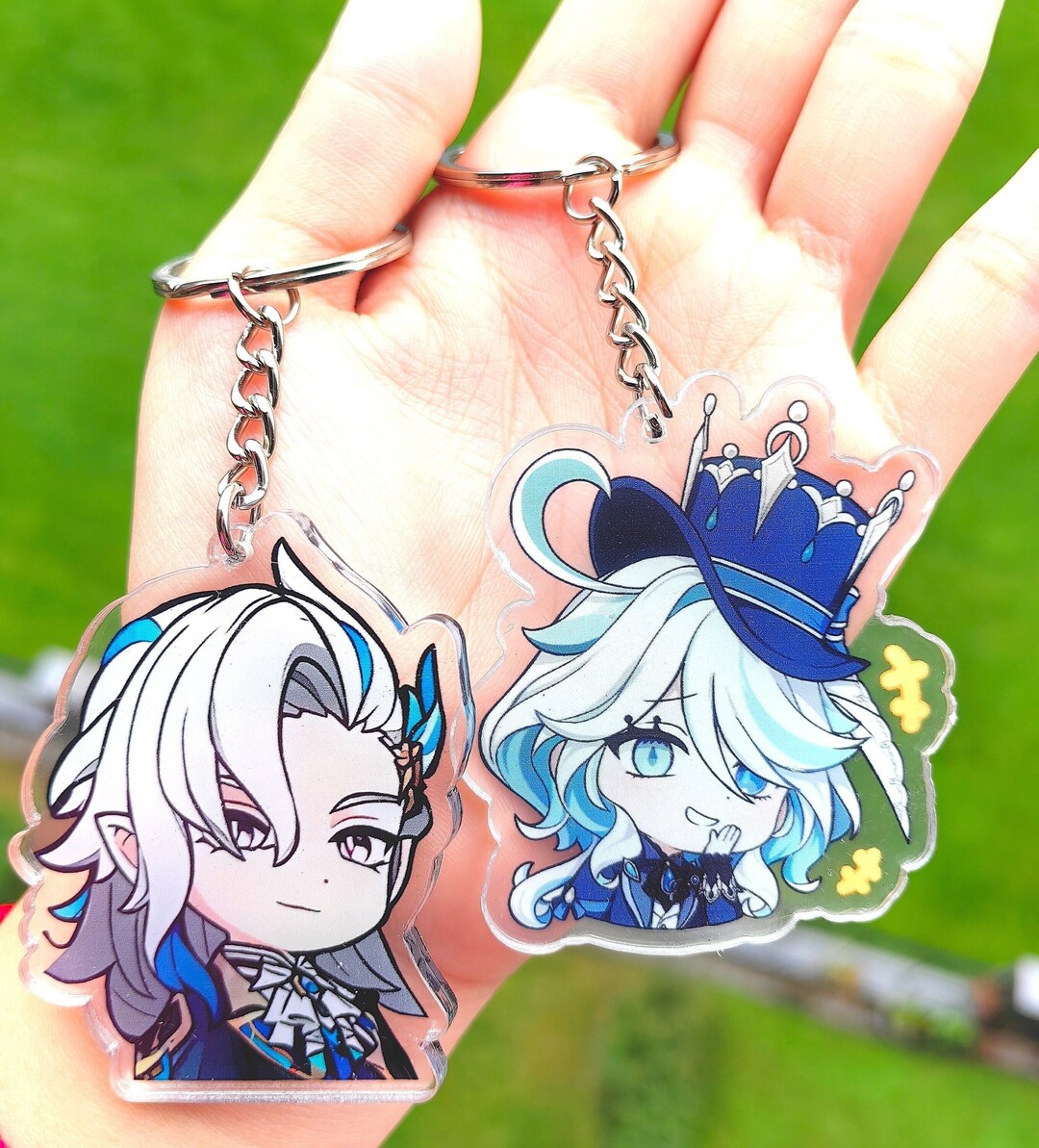 Genshin Impact Neuvillette and Furina/focalors Acrylic Keychains/charms ...