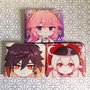Genshin Impact Chibi Wallet/purse/cardholder Zhongli Klee Yae Miko ...