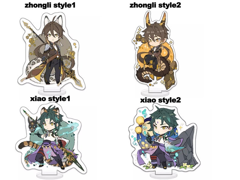 Genshin Impact Acrylic Standee Zhongli Xiao Ganyu Klee Venti - Etsy Canada
