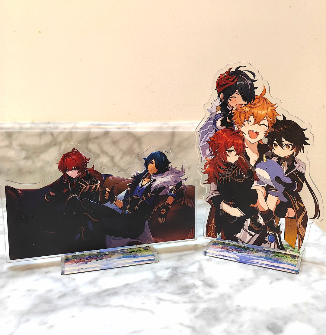 Genshin Impact Diluc Kaeya & Tartaglia/childe Fan Art Acrylic Standee ...