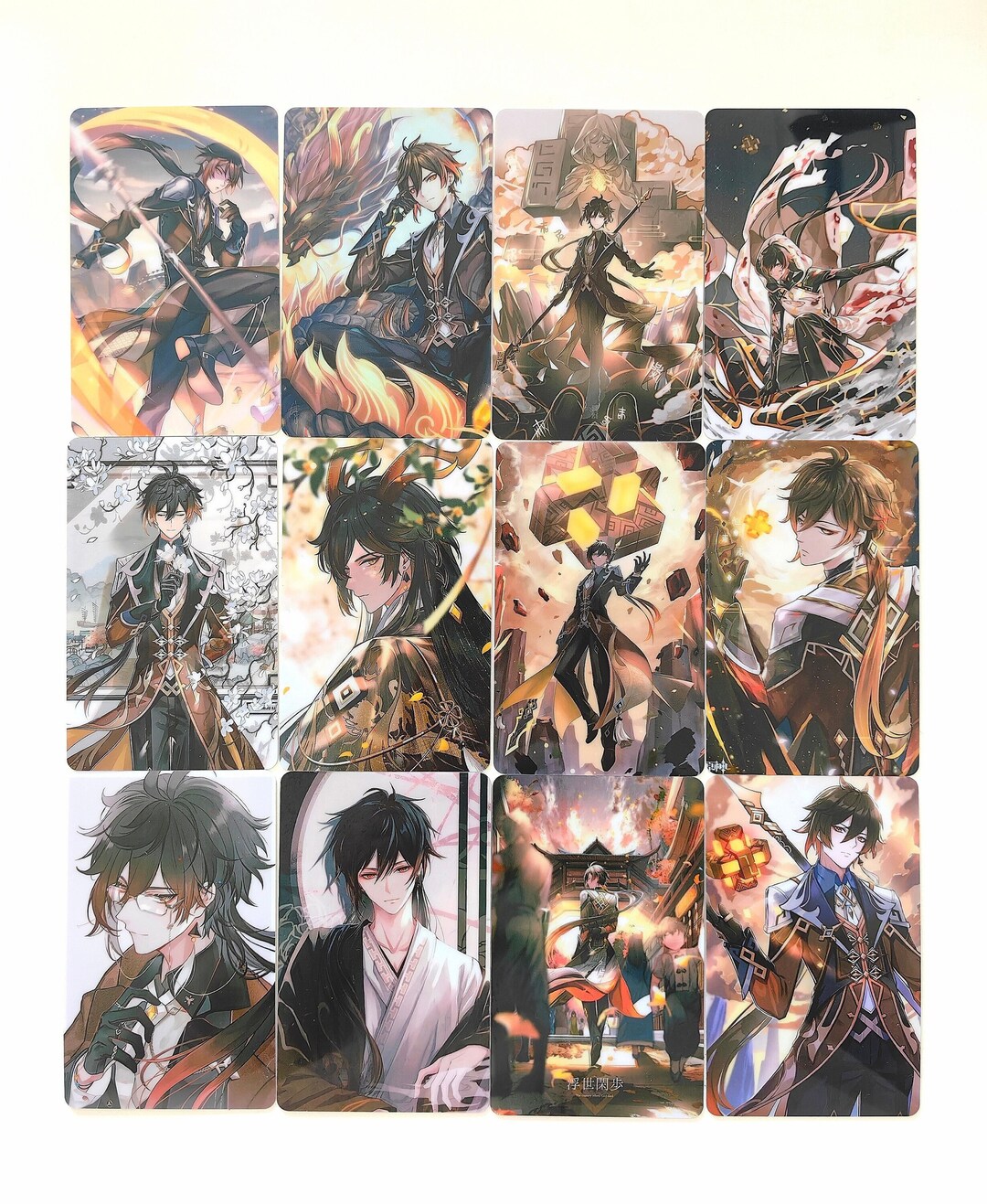 Genshi Impact Zhongli Card Collection/glitter Photo Cards/stickers ...