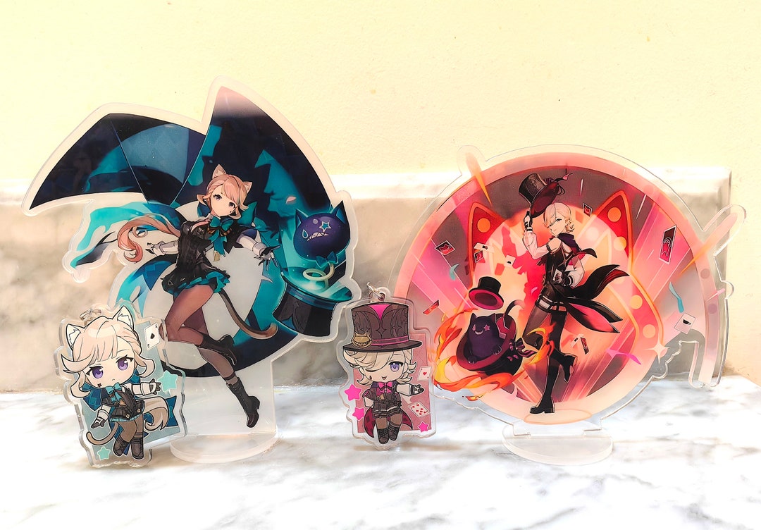 Genshin Impact Lynette/lyney Acrylic Standee/keychain Fan - Etsy