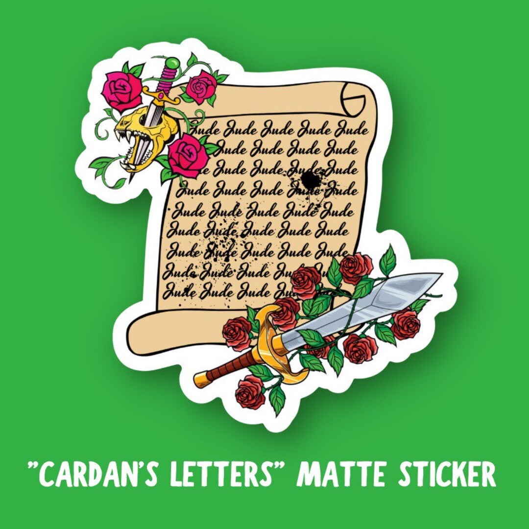 Cardan’s Letters Matte Sticker | the Cruel Prince | Holly Black | Jude ...