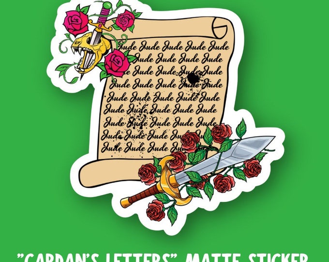 Cardan’s Letters Matte Sticker | the Cruel Prince | Holly Black | Jude ...