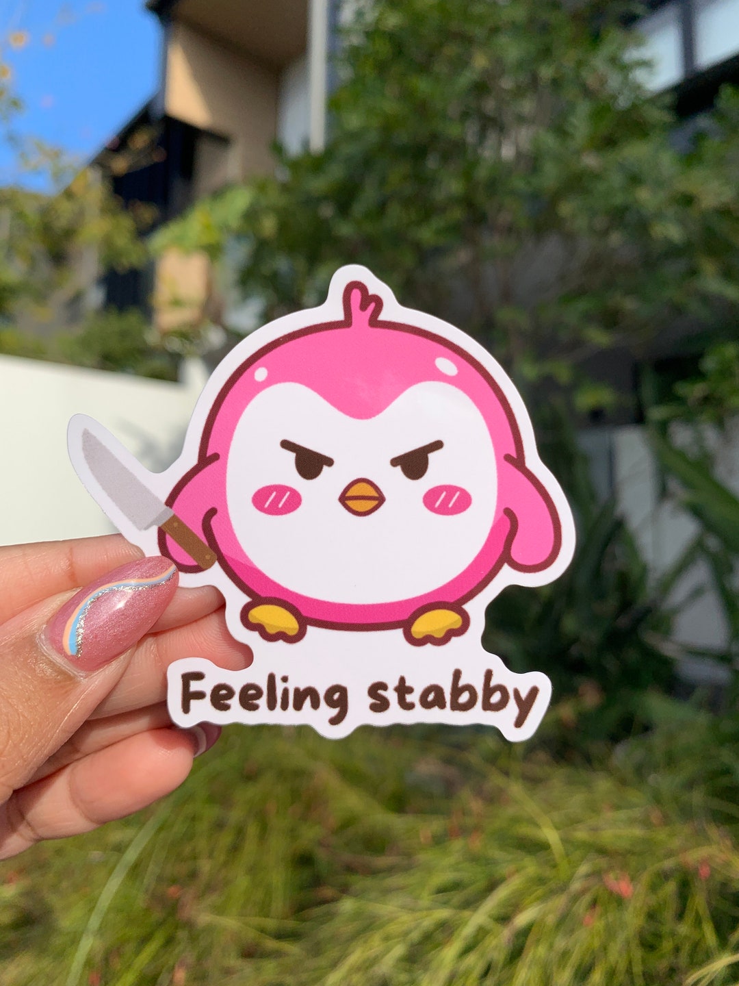 Feeling Stabby Penguin Sticker | Funny Waterproof Vinyl - Etsy