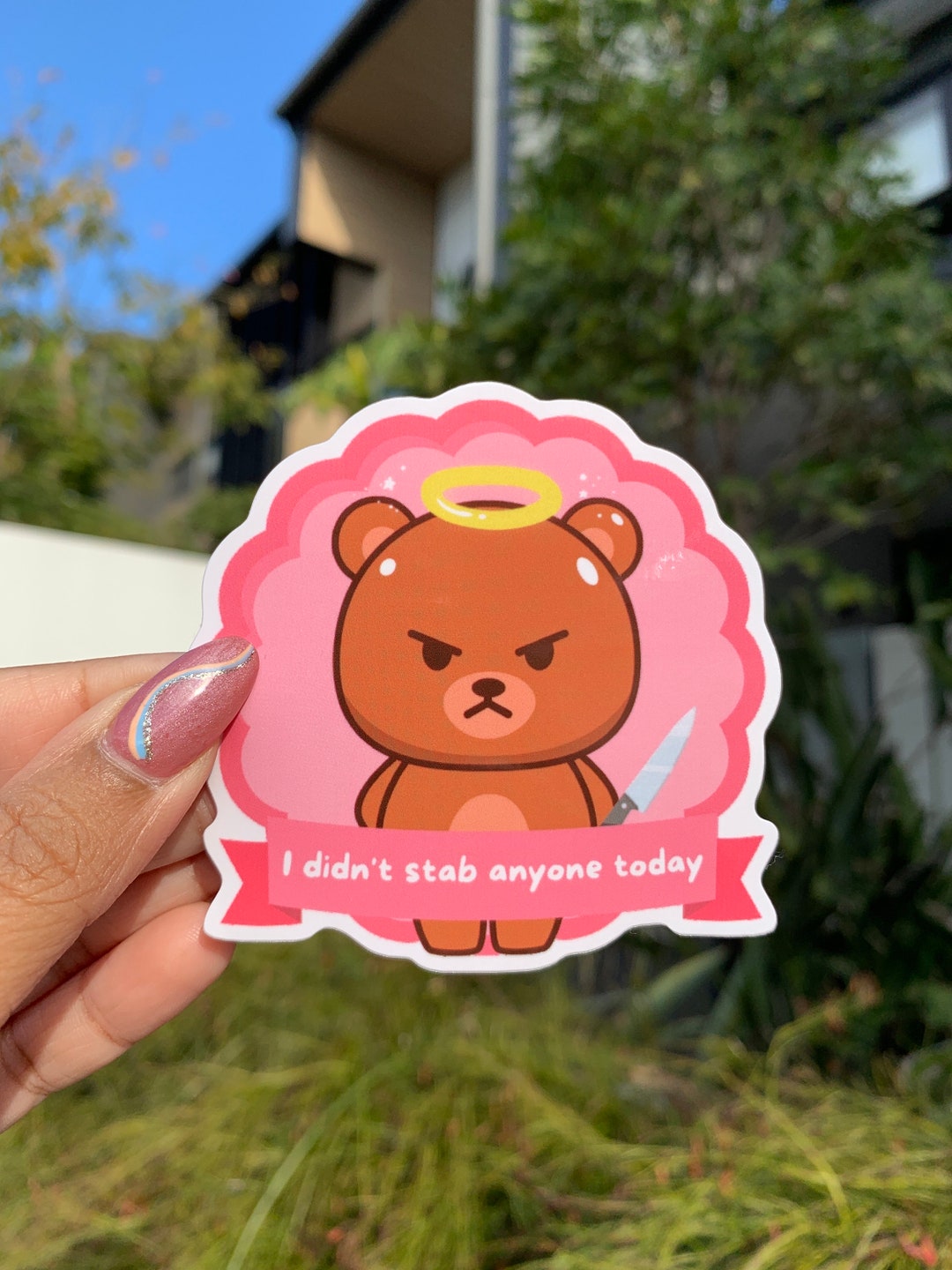 I Didn’t Stab Anyone Today Sticker | Vinyl Sticker | Funny Sticker for ...