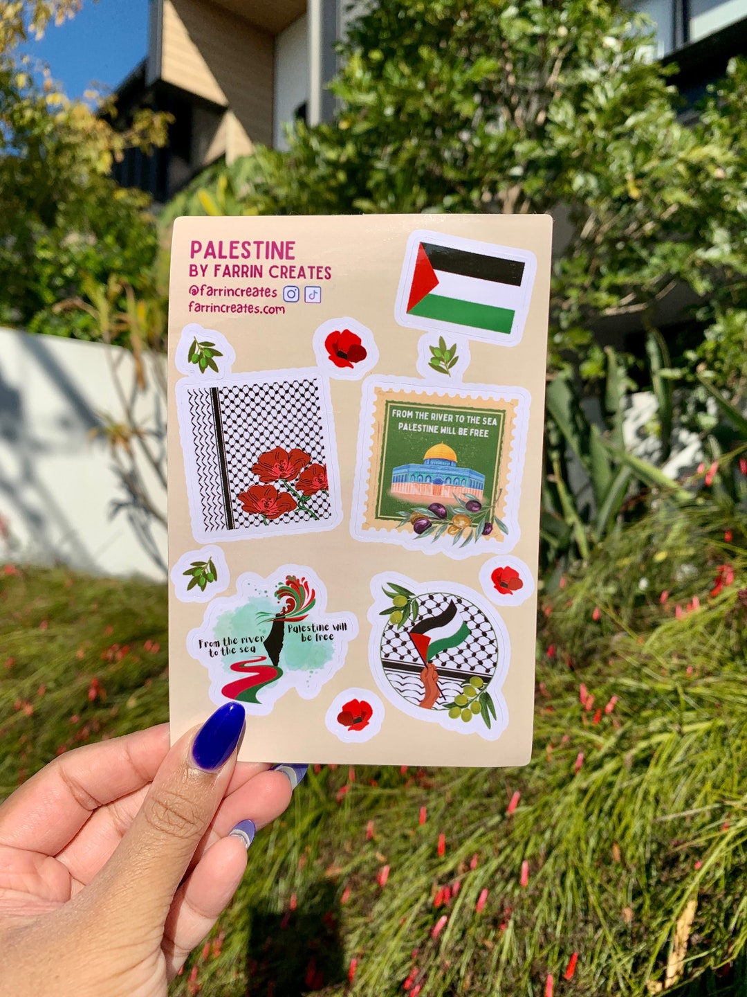 Palestine Sticker Sheet With Olive Trees and Masjid Al Aqsa - Etsy