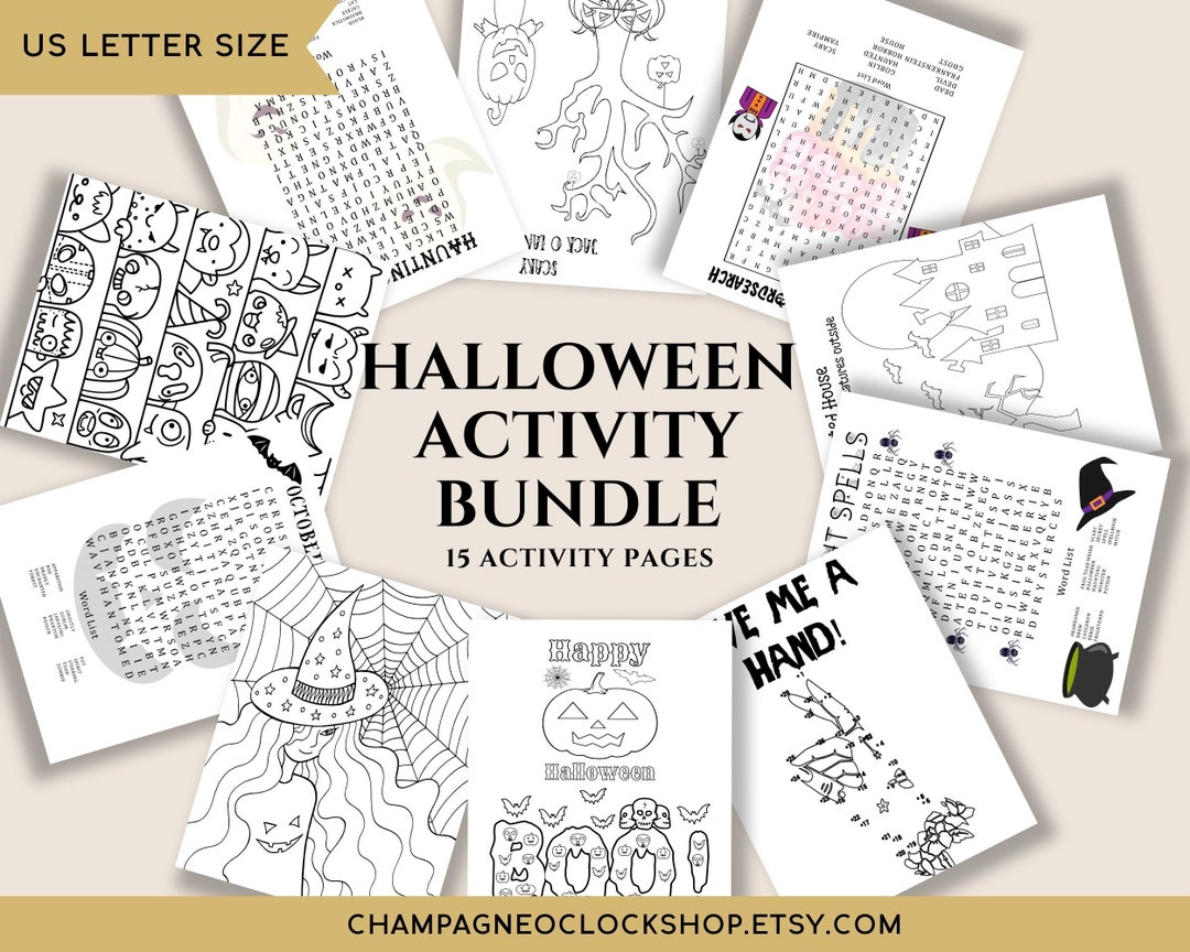 Halloween Activity Book Printable Halloween Game Halloween - Etsy