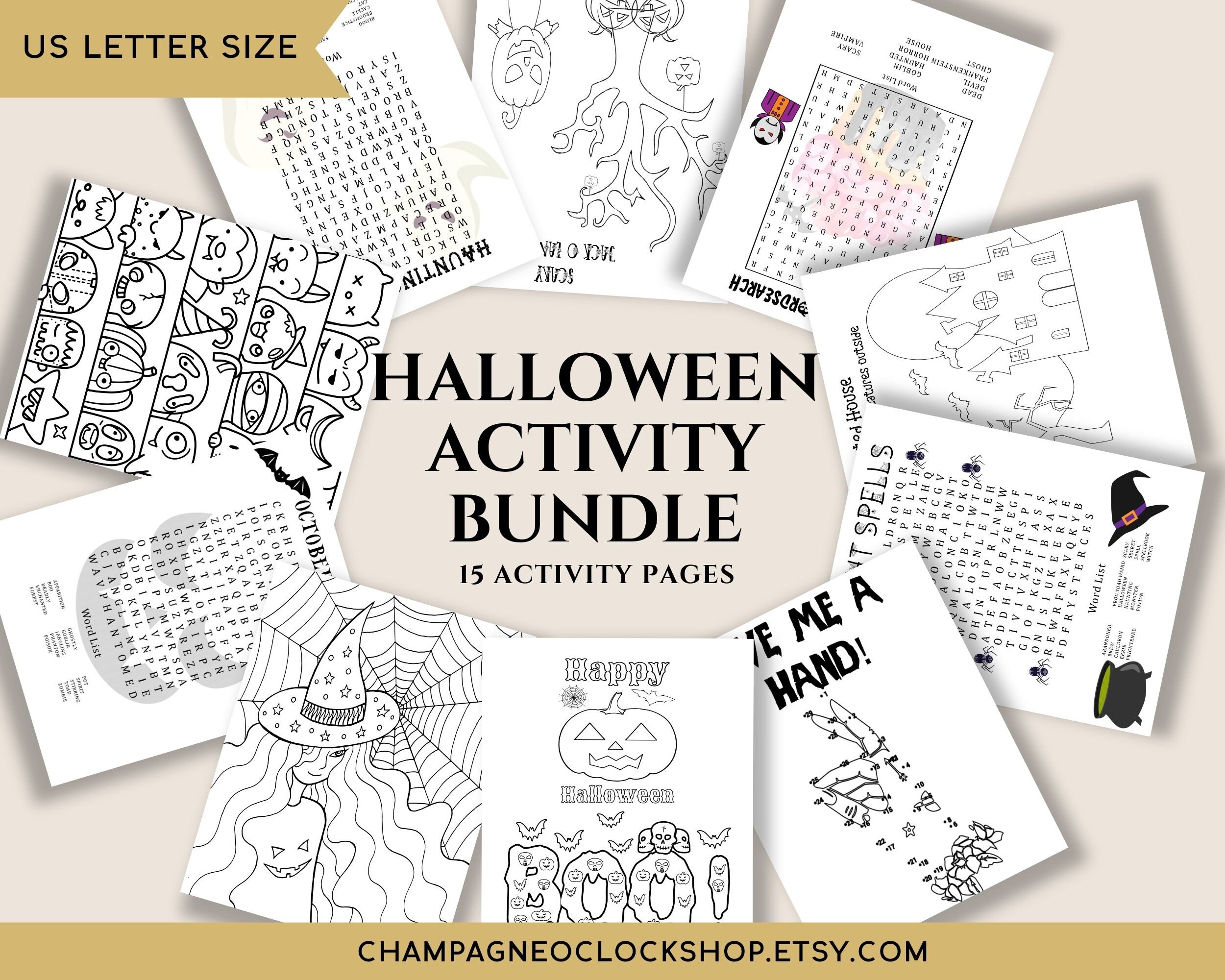 Halloween Activity Book Printable Halloween Game Halloween - Etsy