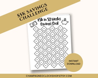 52 Week Savings Challenge 1000 Pound Savings Challenge 52 Week Savings ...