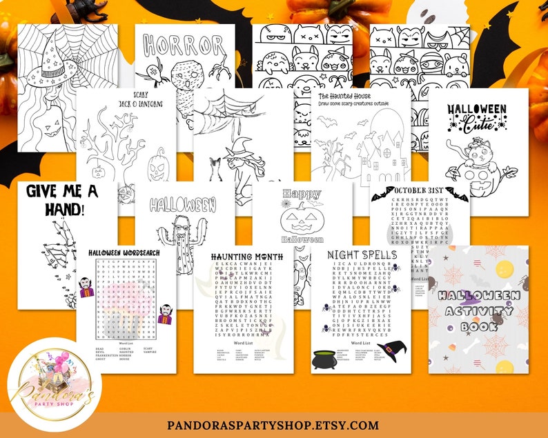 Halloween Activity Book Printable Halloween Game Halloween - Etsy