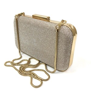 Sparkly Gold Evening Bag, Gold Clutch Bag With Removable Chain, Gold ...